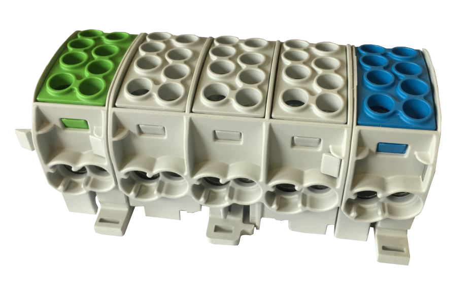 ZK 35/5 5x4 CU 080250-3-4 gn-gr-gr-gr-bl | ZK fingersicher 5pol/4-fach ...